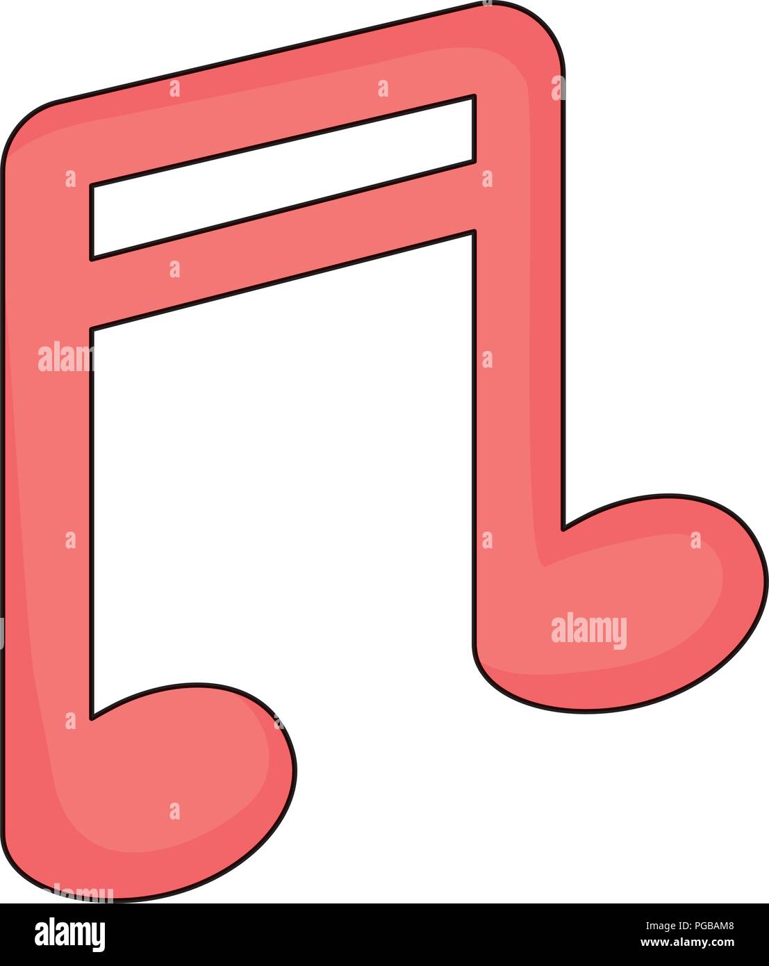 musical note icon over white background, vector illustration Stock ...
