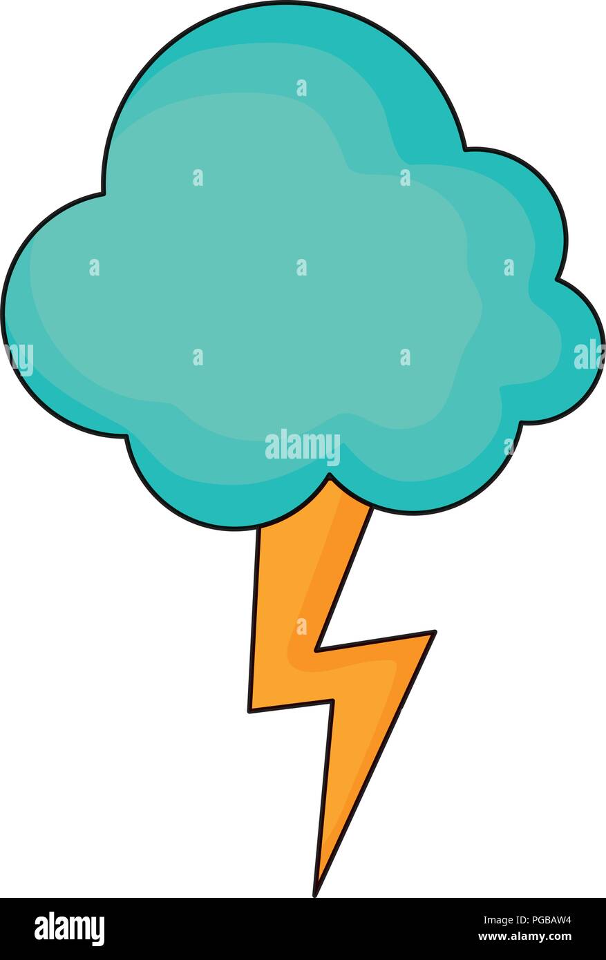 cloud and bolt icon over white background, vector illustration Stock ...