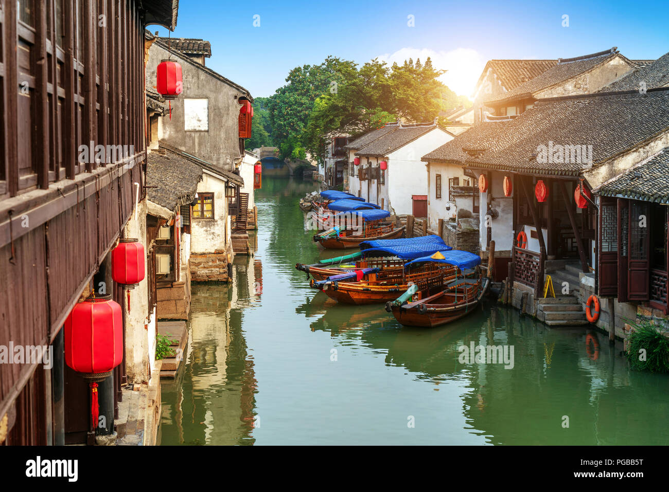 Suzhou, China is a famous water town with many ancient towns in the ...
