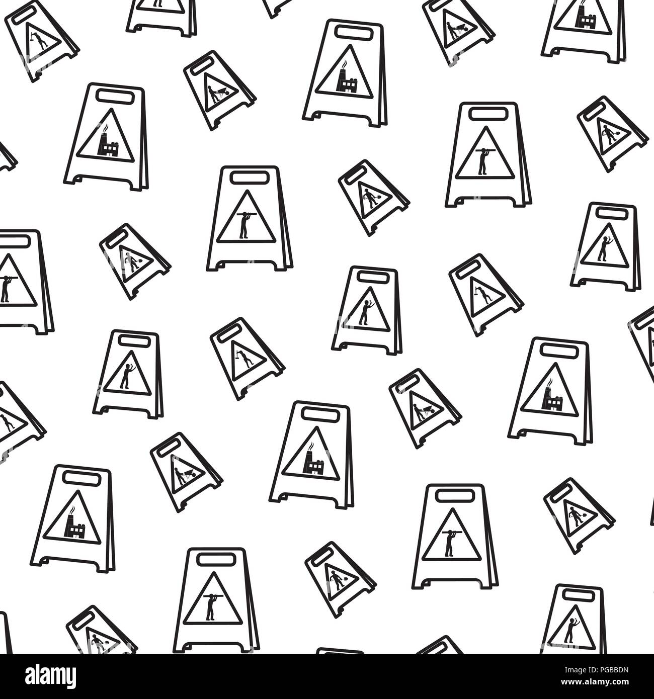 line plastic caution emblem to industry maintenance background Stock ...