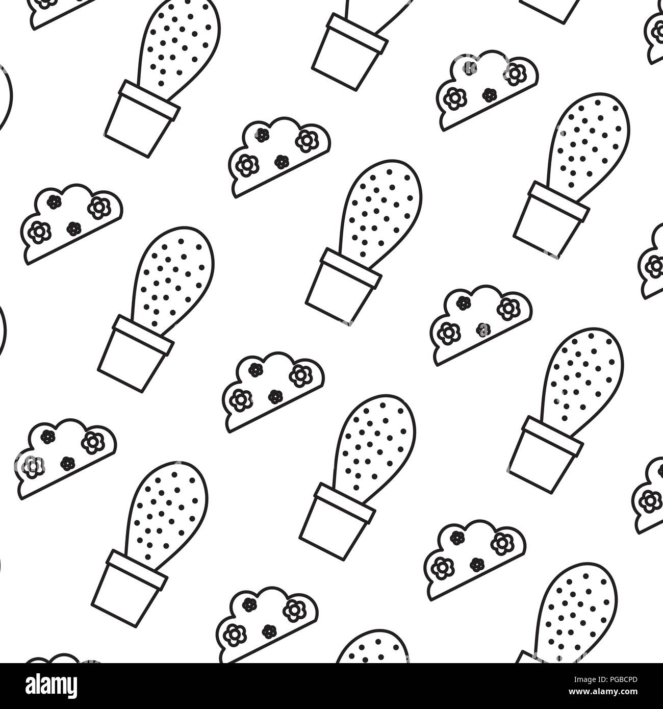 line exotic plant and nature bush background Stock Vector Image & Art ...