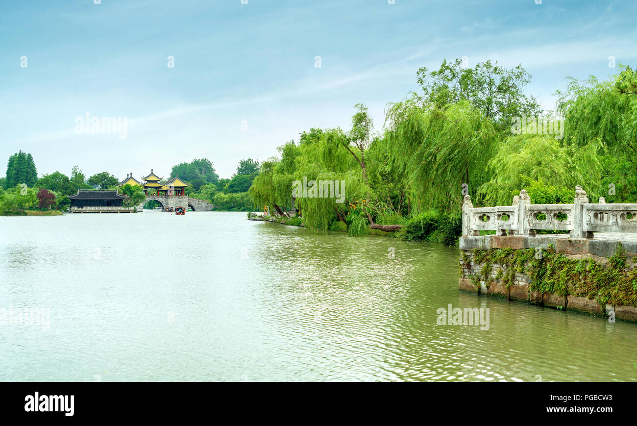 Wuting Bridge, also known as the Lotus Bridge, is a famous ancient ...