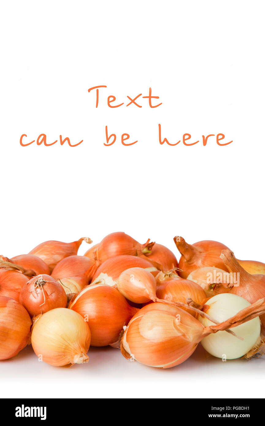 Heap of beautiful onions isolated on the white background Stock Photo ...