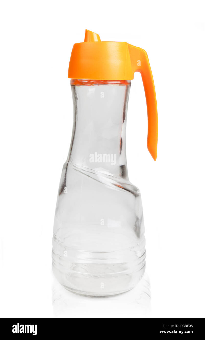 Empty bottle for oil on white background Stock Photo - Alamy
