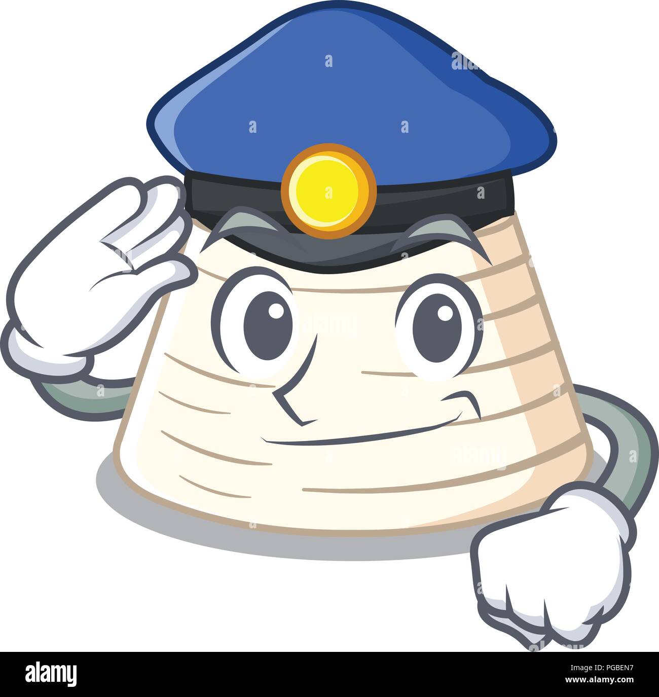 Police ricotta cheese icon in character cartoon vector illustration ...