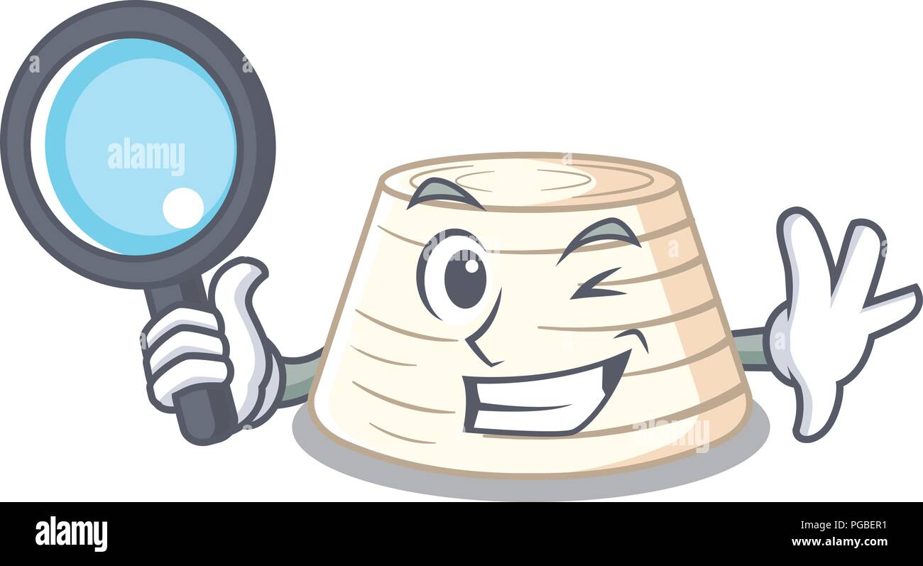 Detective soft italian ricotta cheese character cartoon vector ...