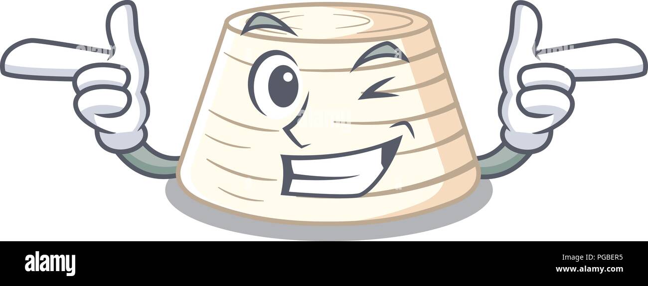 Wink soft italian ricotta cheese character cartoon vector illustration ...