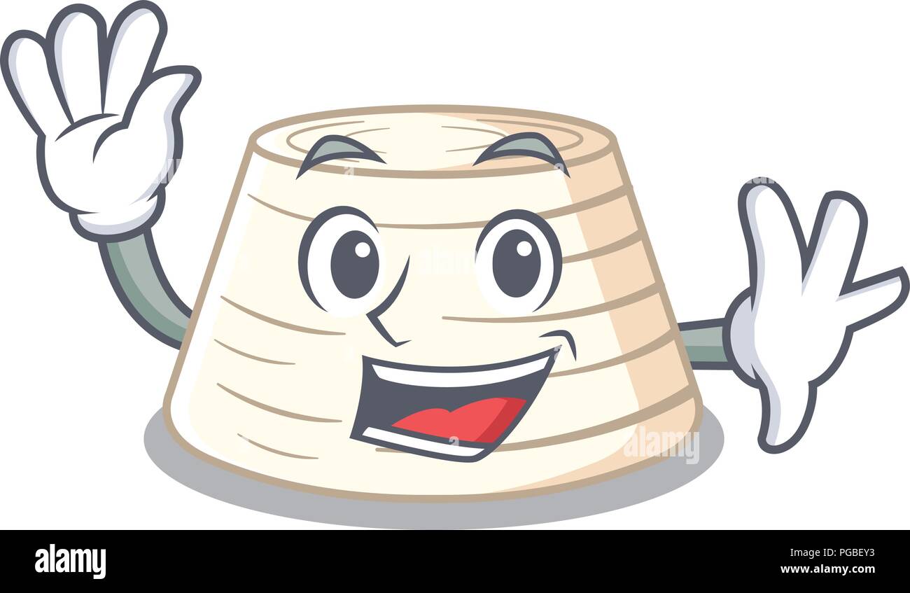 Waving soft italian ricotta cheese character cartoon vector ...