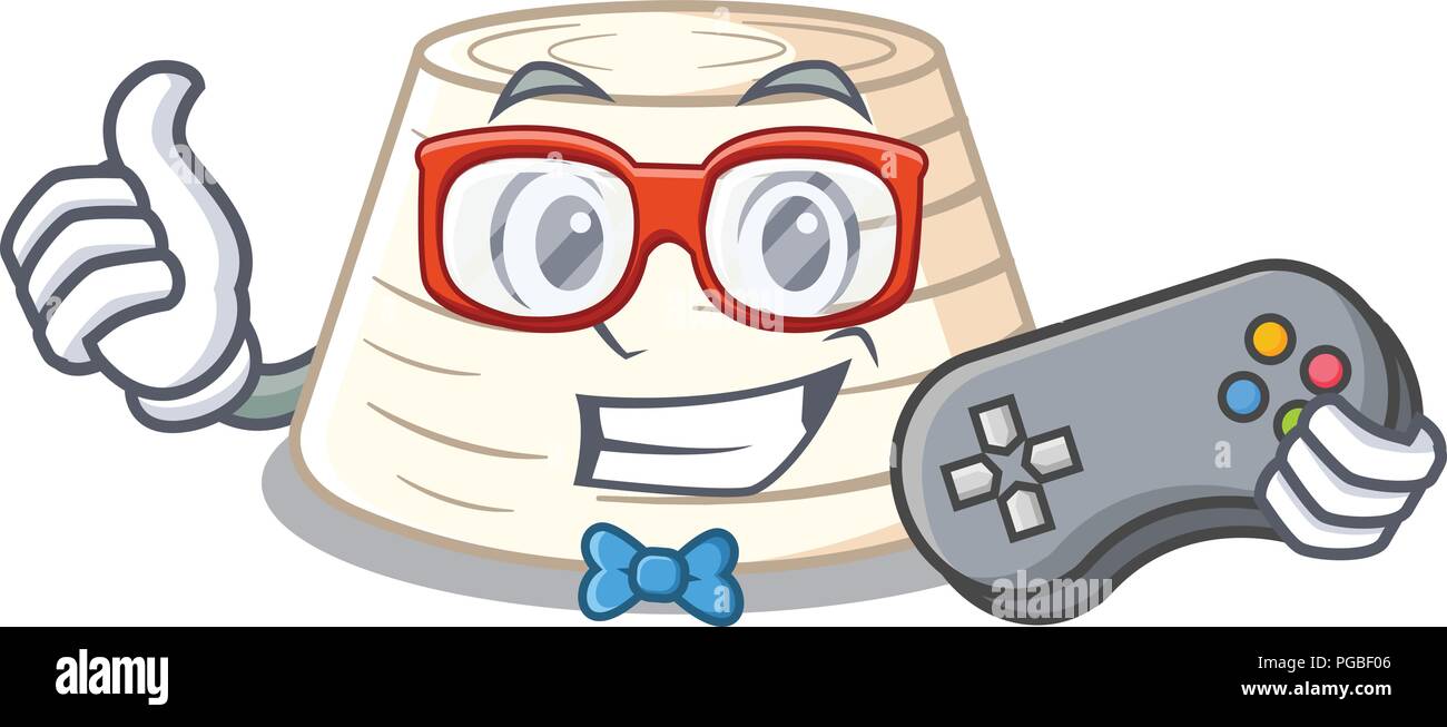 Gamer italian ricotta cheese on mascot cartoon vector illustration ...