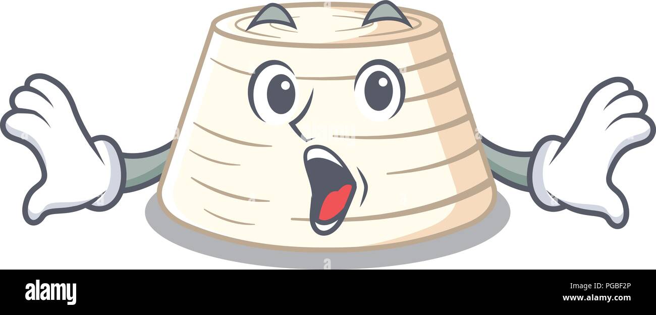 Surprised italian ricotta cheese on mascot cartoon vector illustration ...