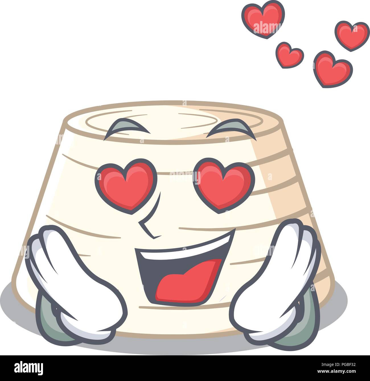 In love italian ricotta cheese on mascot cartoon vector illustration ...