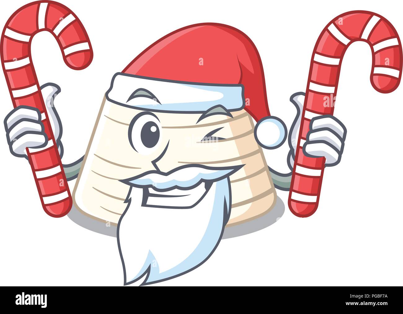 Santa with candy fresh ricotta cheese on mascot cartoon vector ...