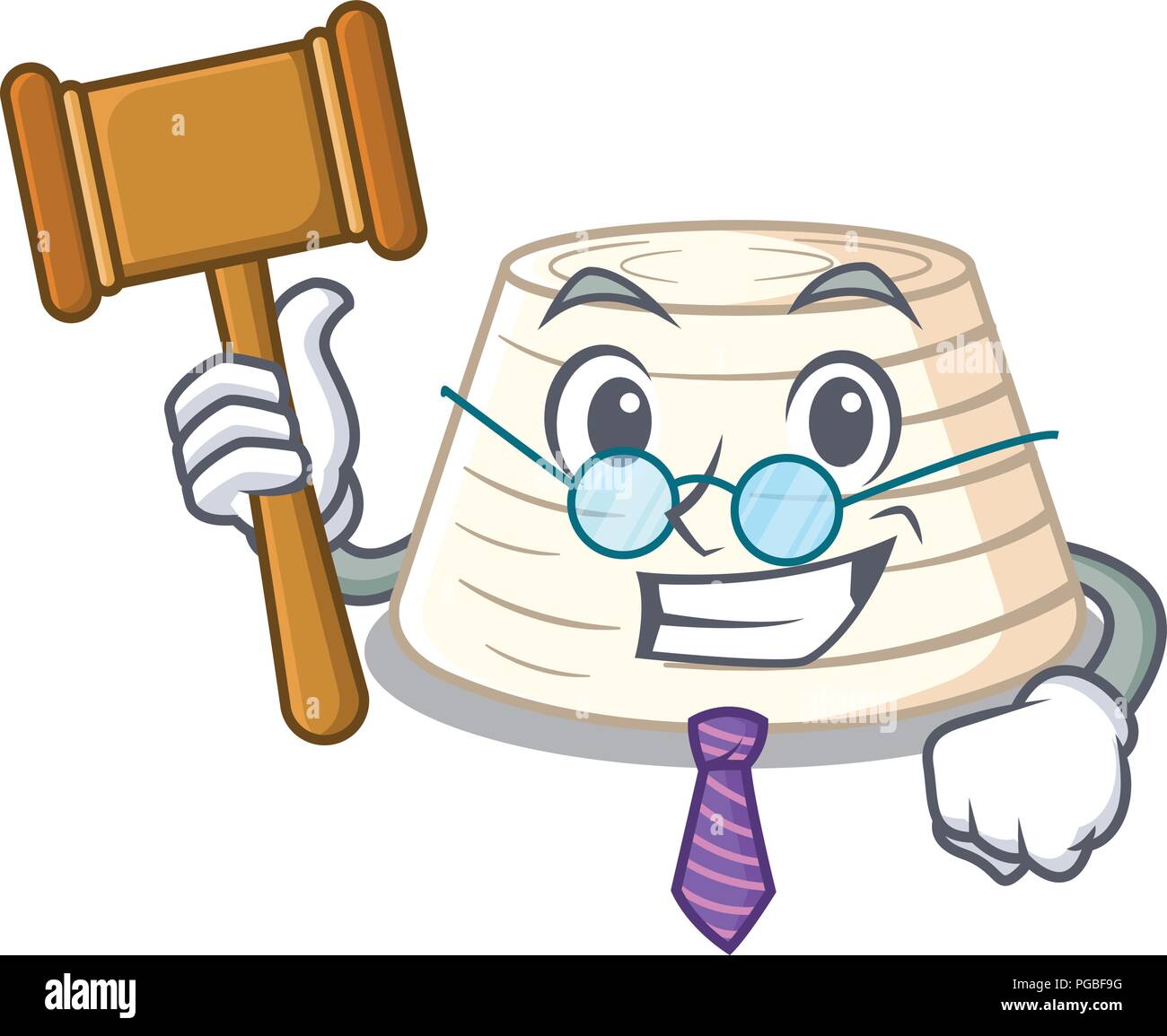 Judge fresh ricotta cheese on mascot cartoon vector illustration Stock ...
