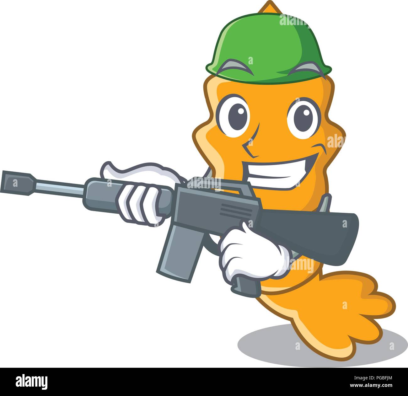 Army shrimps on a character cartoon style vector illustration Stock ...