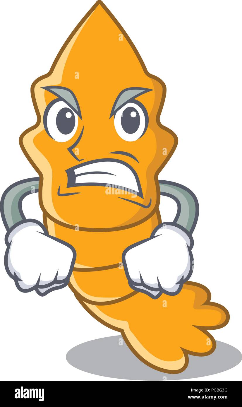 Angry cooked shrimps isolated on mascot cartoon vector illustration ...