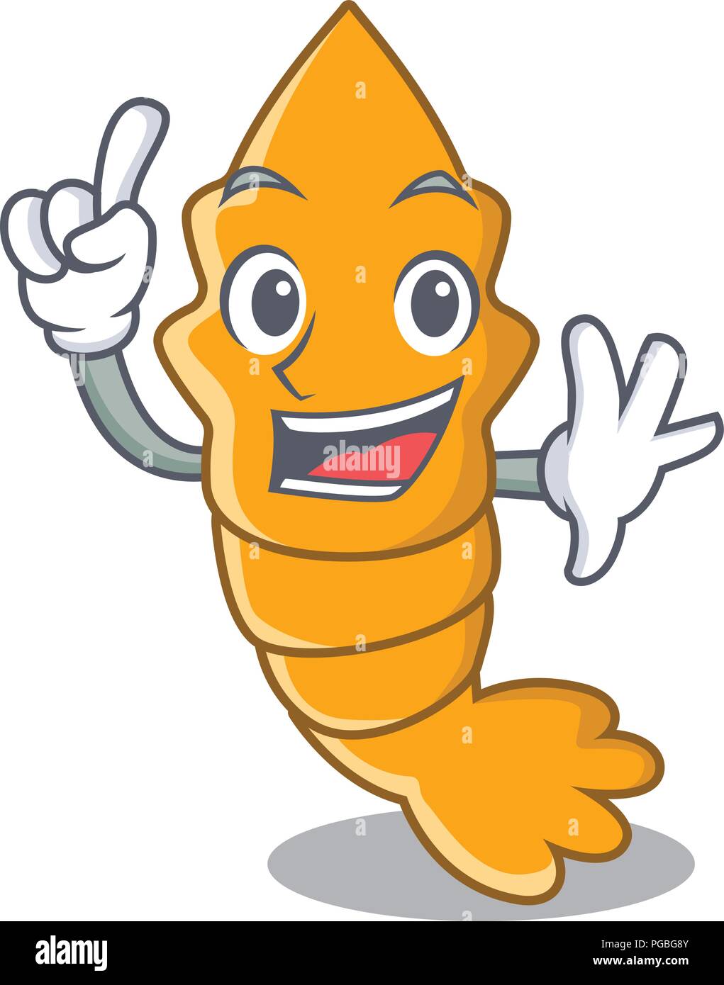 Finger steamed fresh raw shrimp on mascot cartoon vector illustration ...