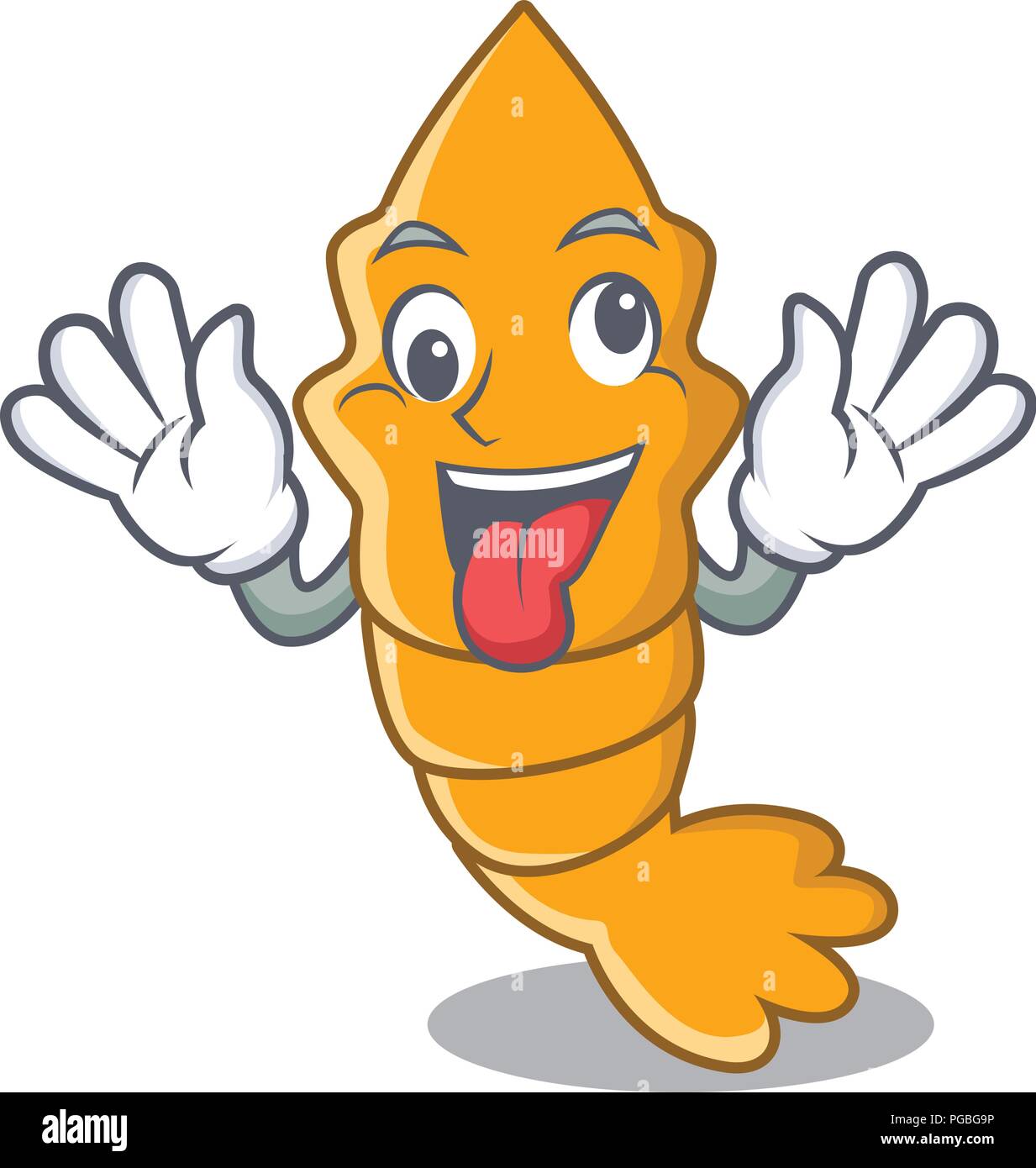 Crazy steamed fresh raw shrimp on mascot cartoon vector illustration ...