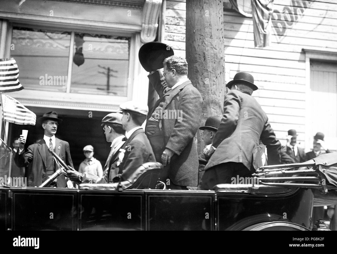 Theodore Roosevelt in car Stock Photo - Alamy