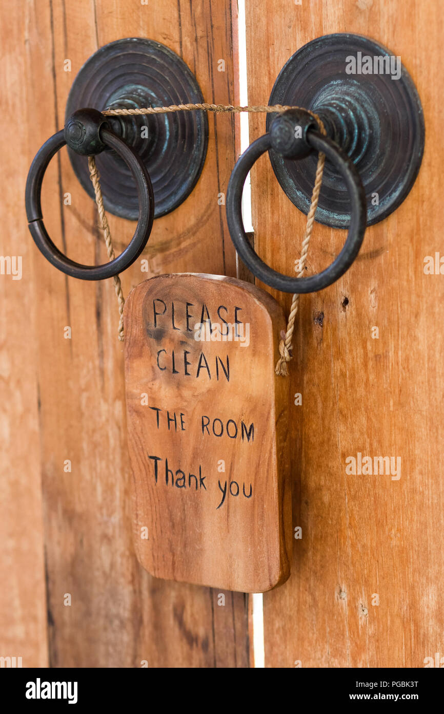 Hotel room cleaning sign hi-res stock photography and images - Alamy