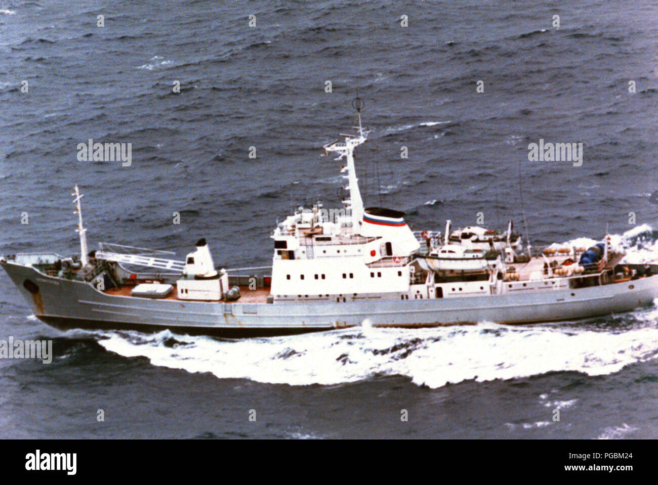 Aerial port side view of a Russian Pacific Fleet Moma class ...