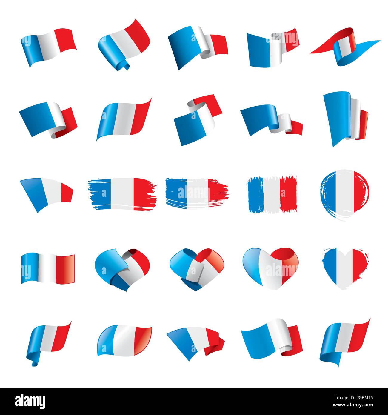 Heart france flag design Cut Out Stock Images & Pictures - Alamy