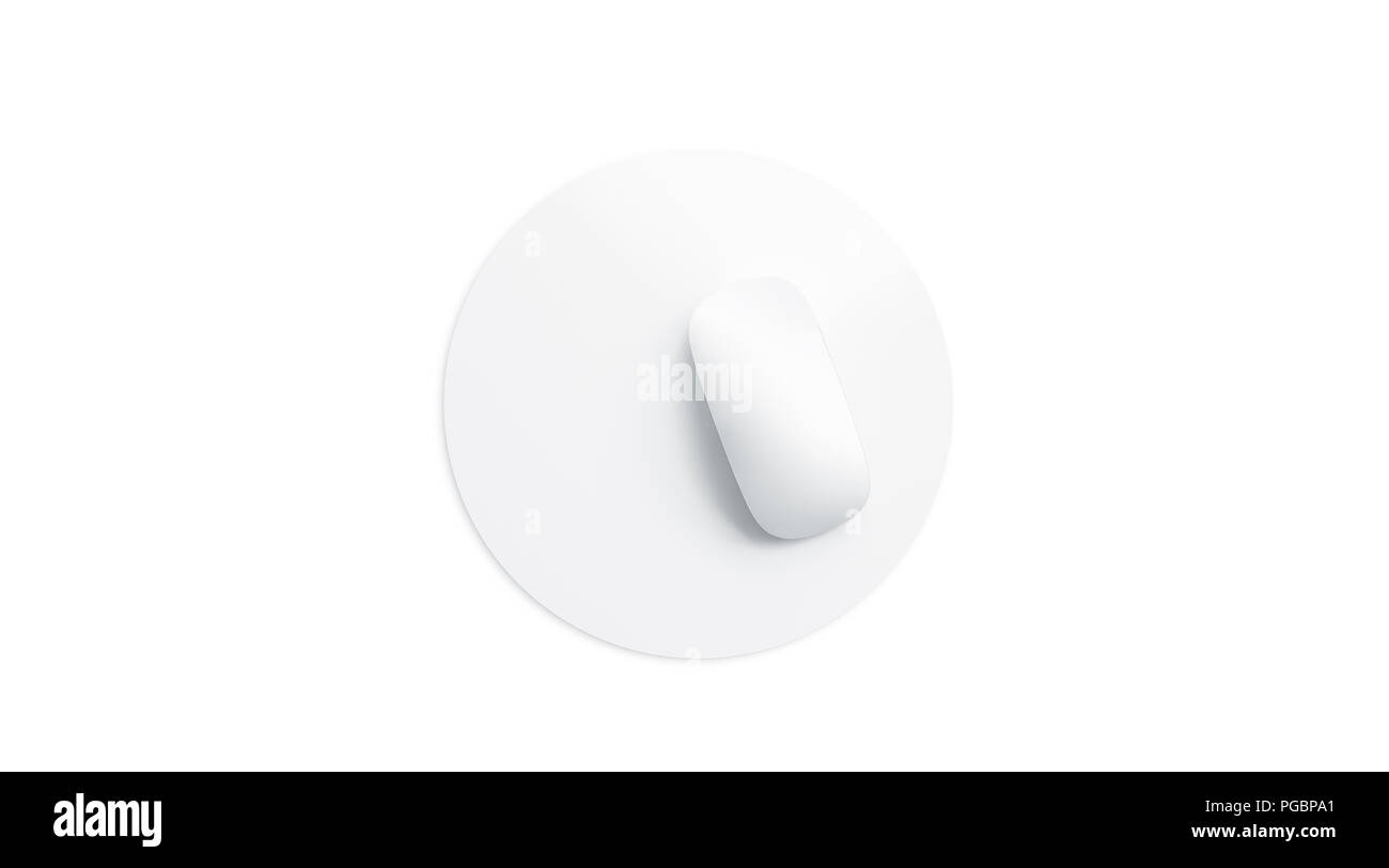 Blank white round mouse pad mock up top view, isolated, 3d rendering ...