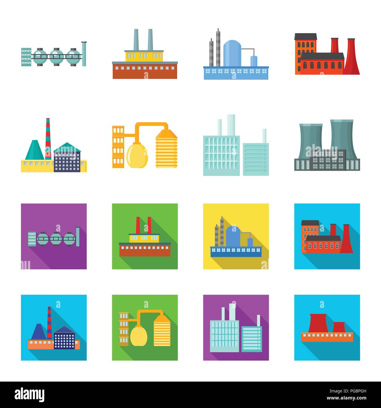 Industry, production.Factory set collection icons in cartoon,flat style ...