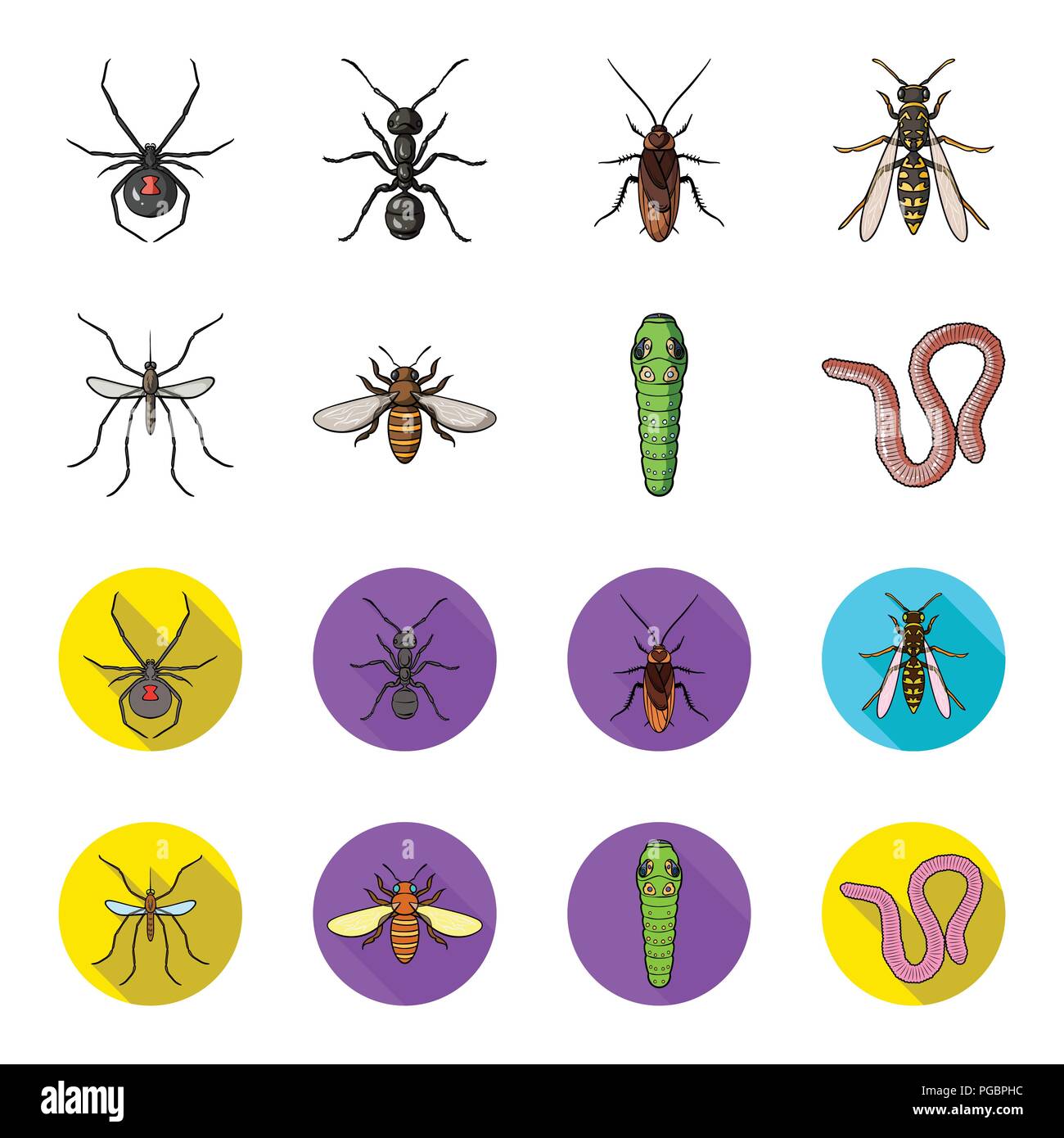 Vector Cartoon Insects Set Insects Clipart Stock Vector Insects