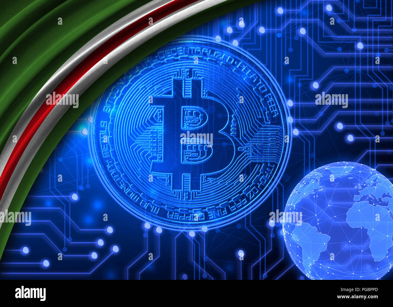 Flag of Chechen Republic of Ichkeria with a place for your text, in the ...