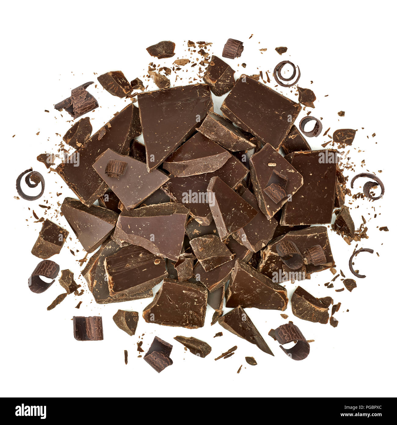 Broken chocolate bar parts hi-res stock photography and images - Alamy