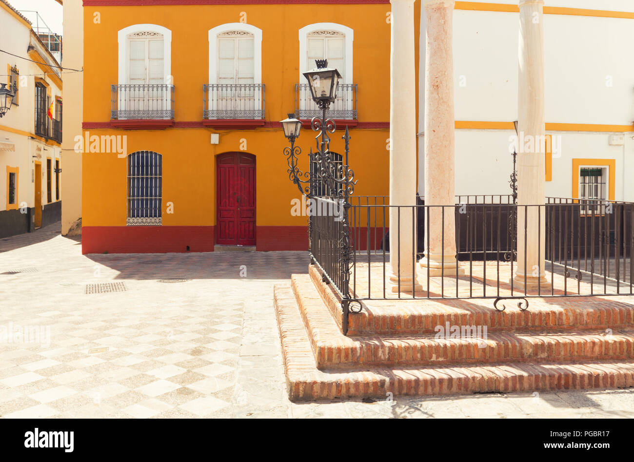 facade of a traditional Andalusian house in Seville Stock Photo - Alamy