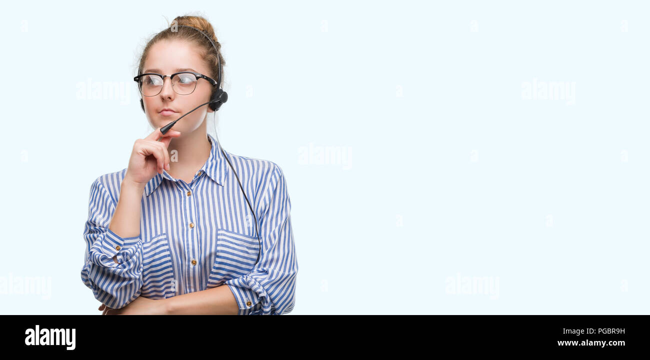 Confused Call Center Agent Looking High Resolution Stock Photography ...