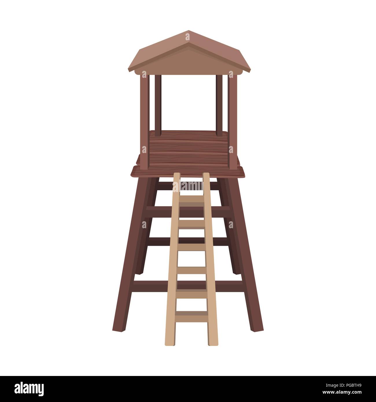 Observation tower for hunters.African safari single icon in cartoon ...
