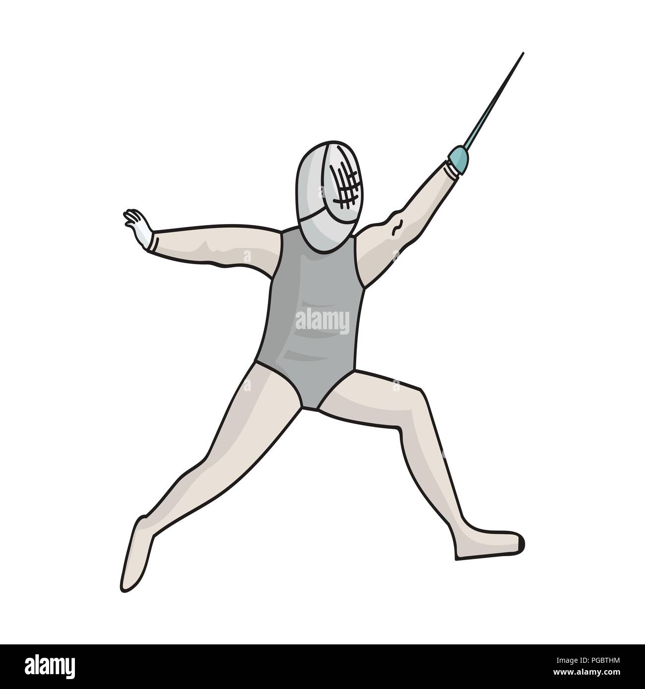 Olympic Fencing Logo Premium Vector | Fencing Vector Icon Illustration