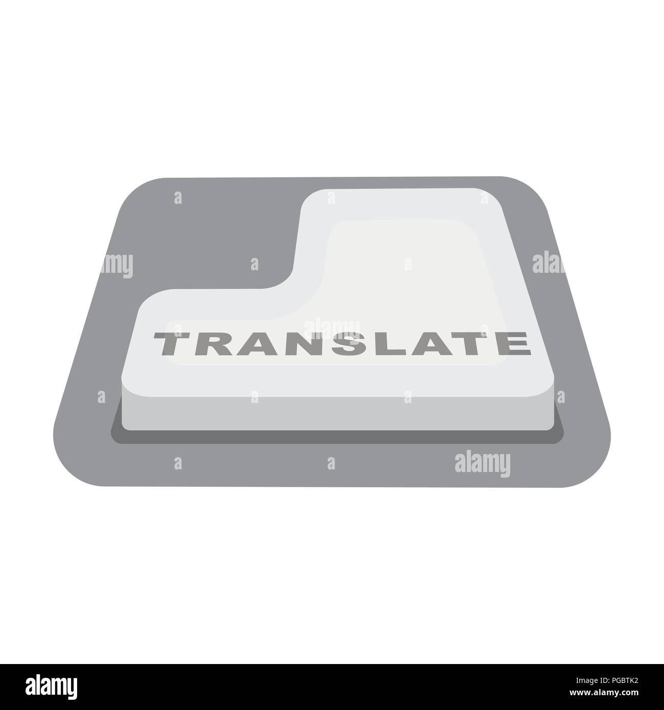 Translate button icon in monochrome design isolated on white background ...