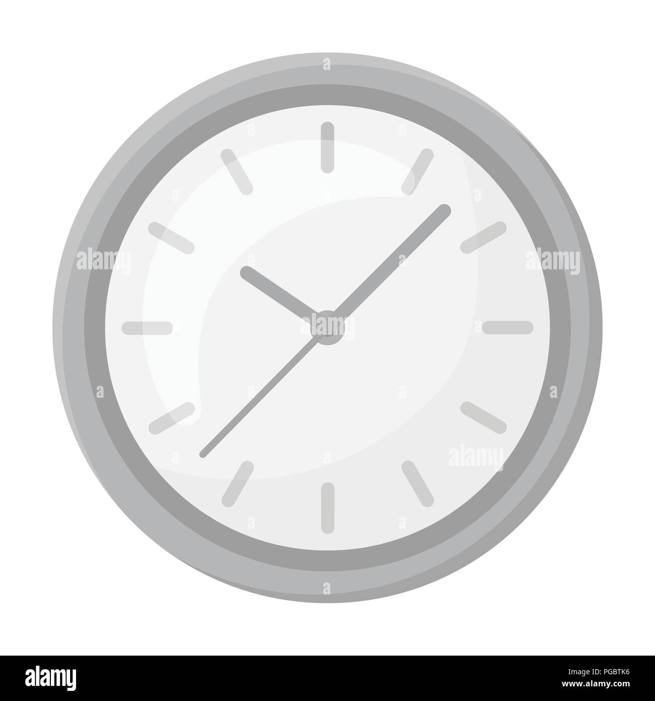 Office clock icon in monochrome style isolated on white background ...