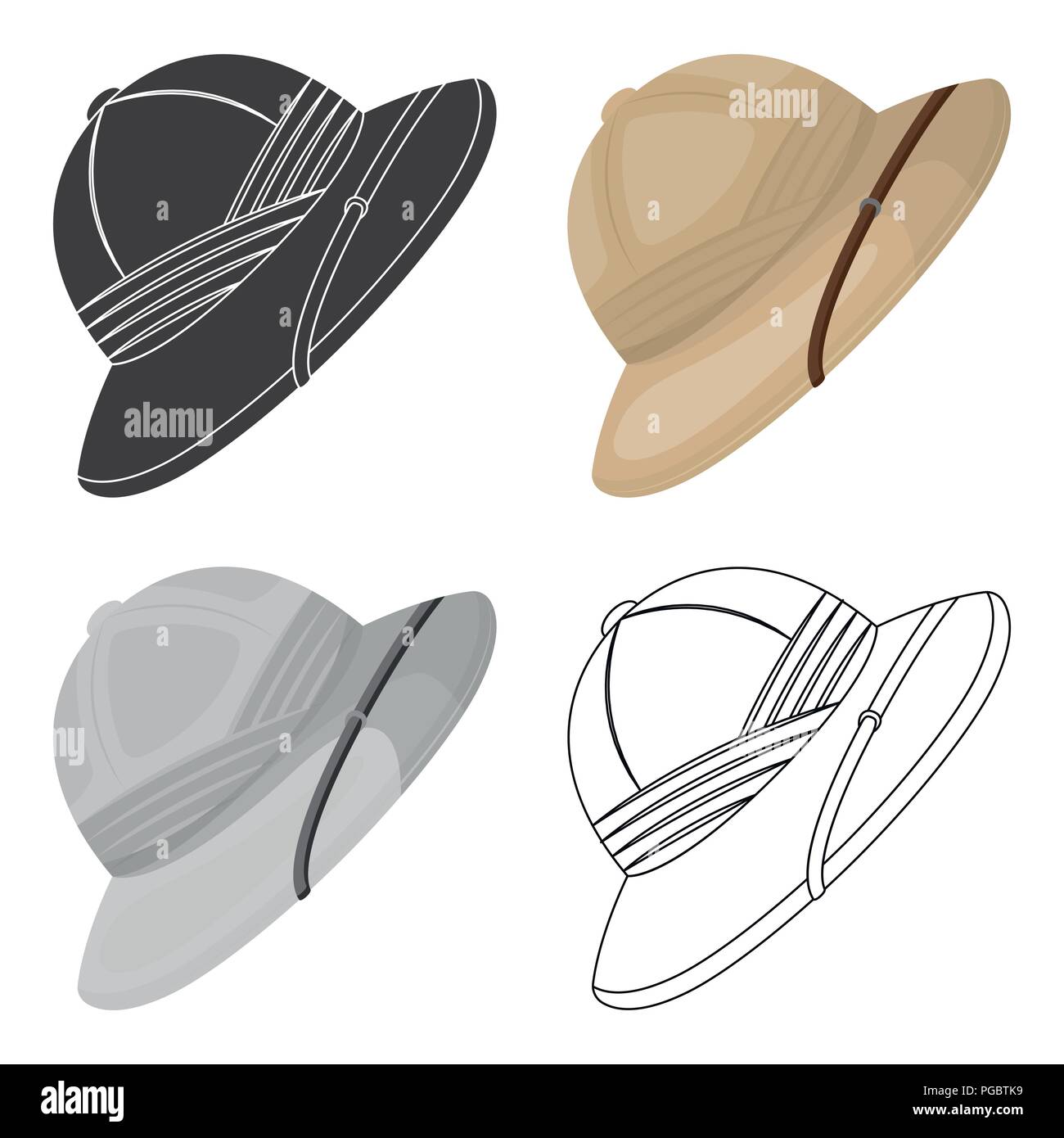 Cork hat from the sun.African safari single icon in cartoon style ...