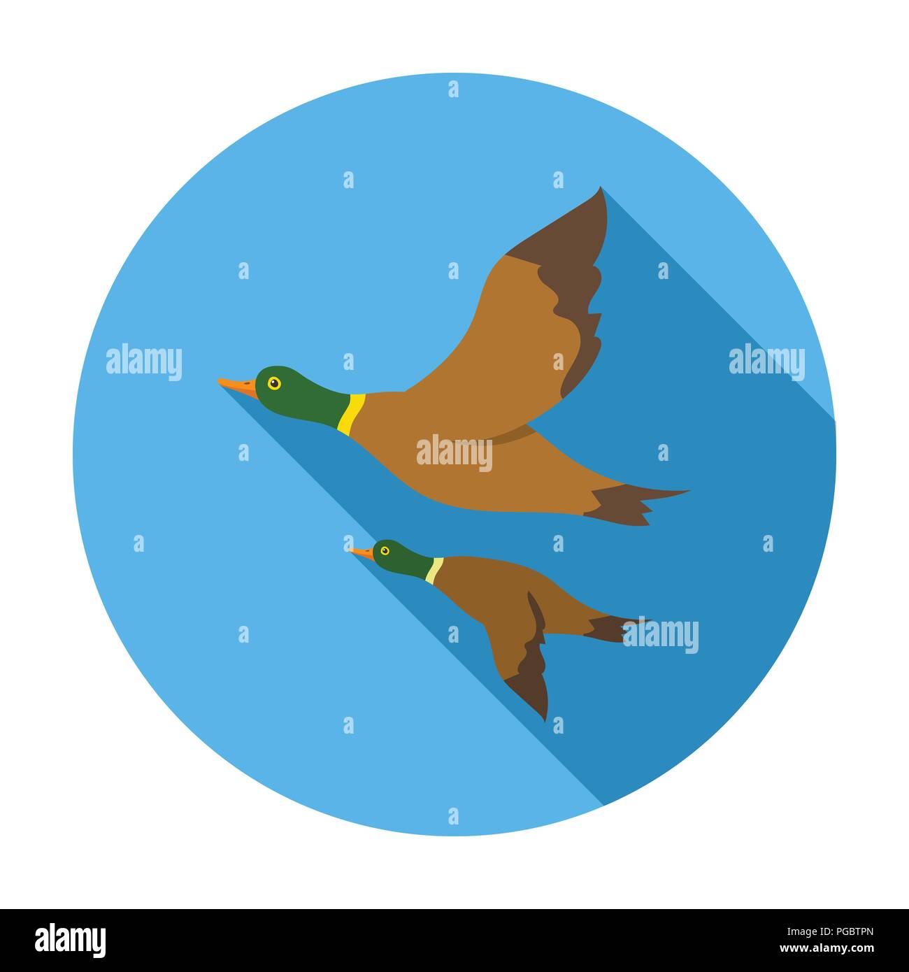 Ducks icon in flat style isolated on white background. Hunting symbol ...