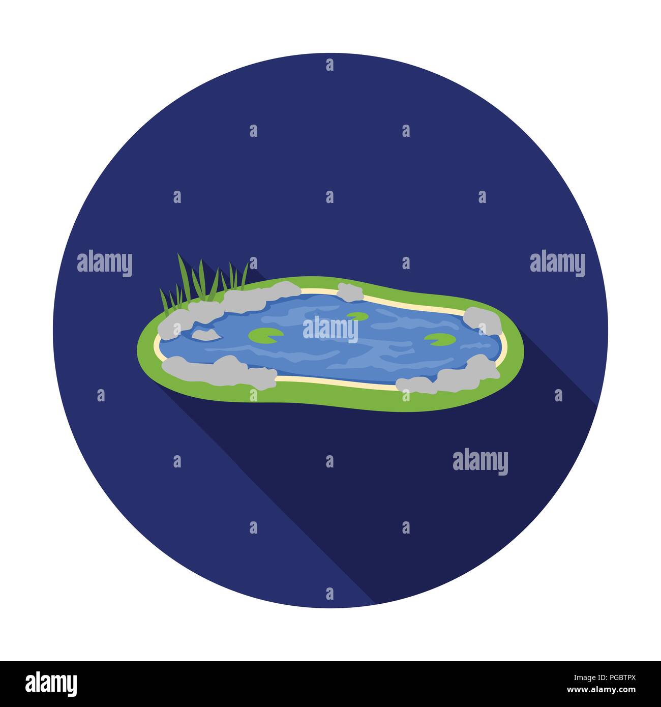 Pond icon in flat style isolated on white background. Park symbol ...