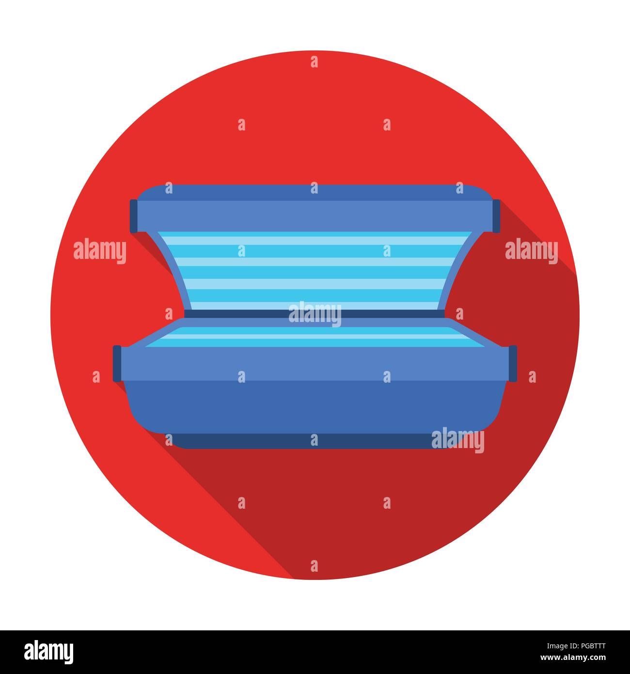 Tanning bed icon in flat style isolated on white background. Skin care ...