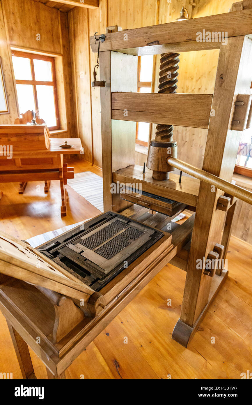 First printing press hi-res stock photography and images - Alamy