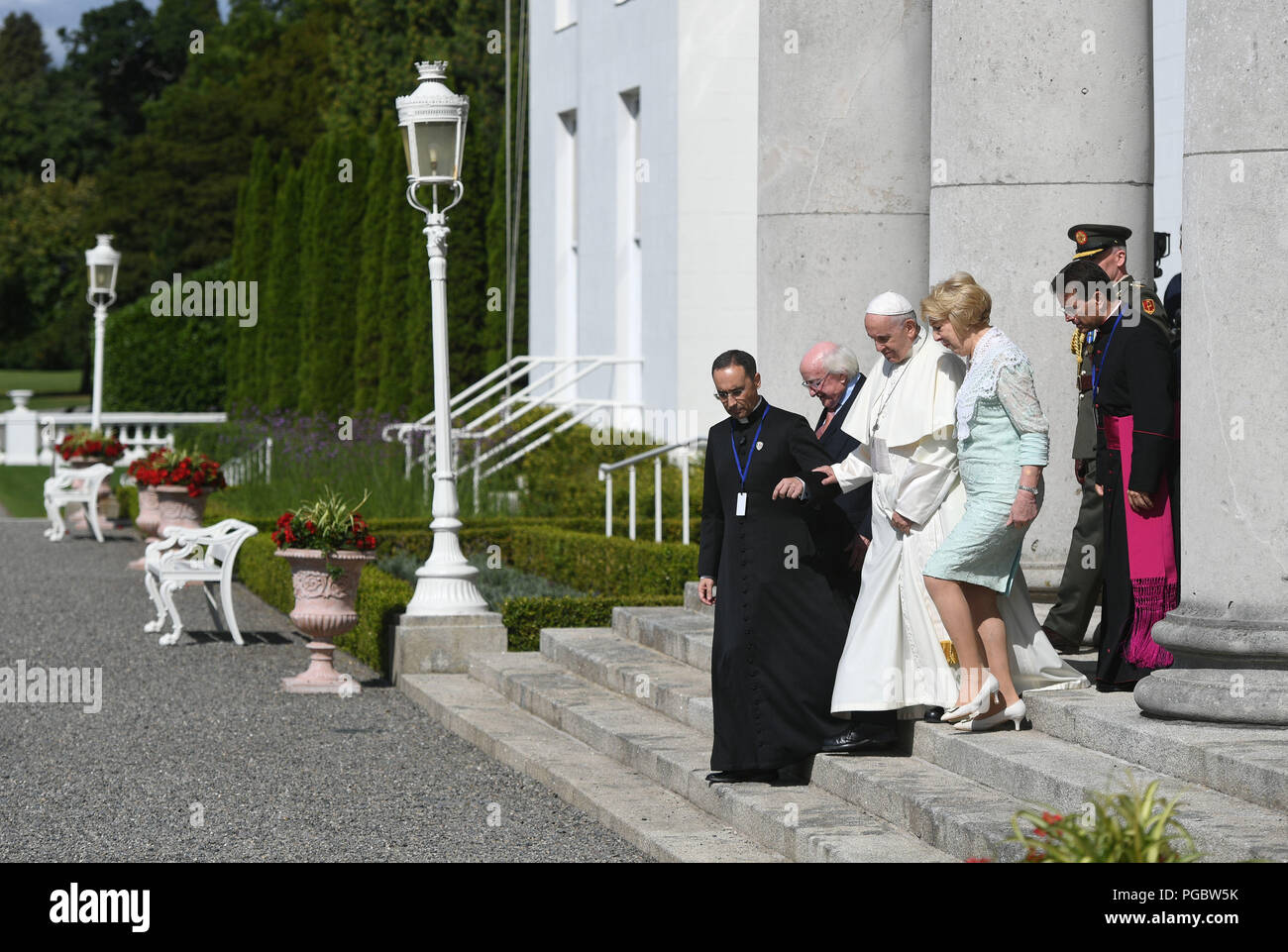 Pope Francis arrives for tree planting ceremony during a meeting with ...
