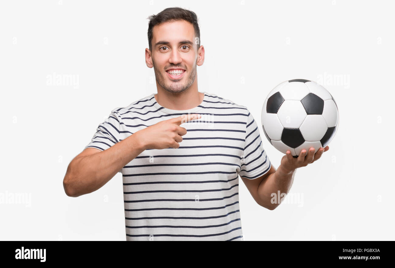 Sport football player pointing mouth open hi-res stock photography and ...