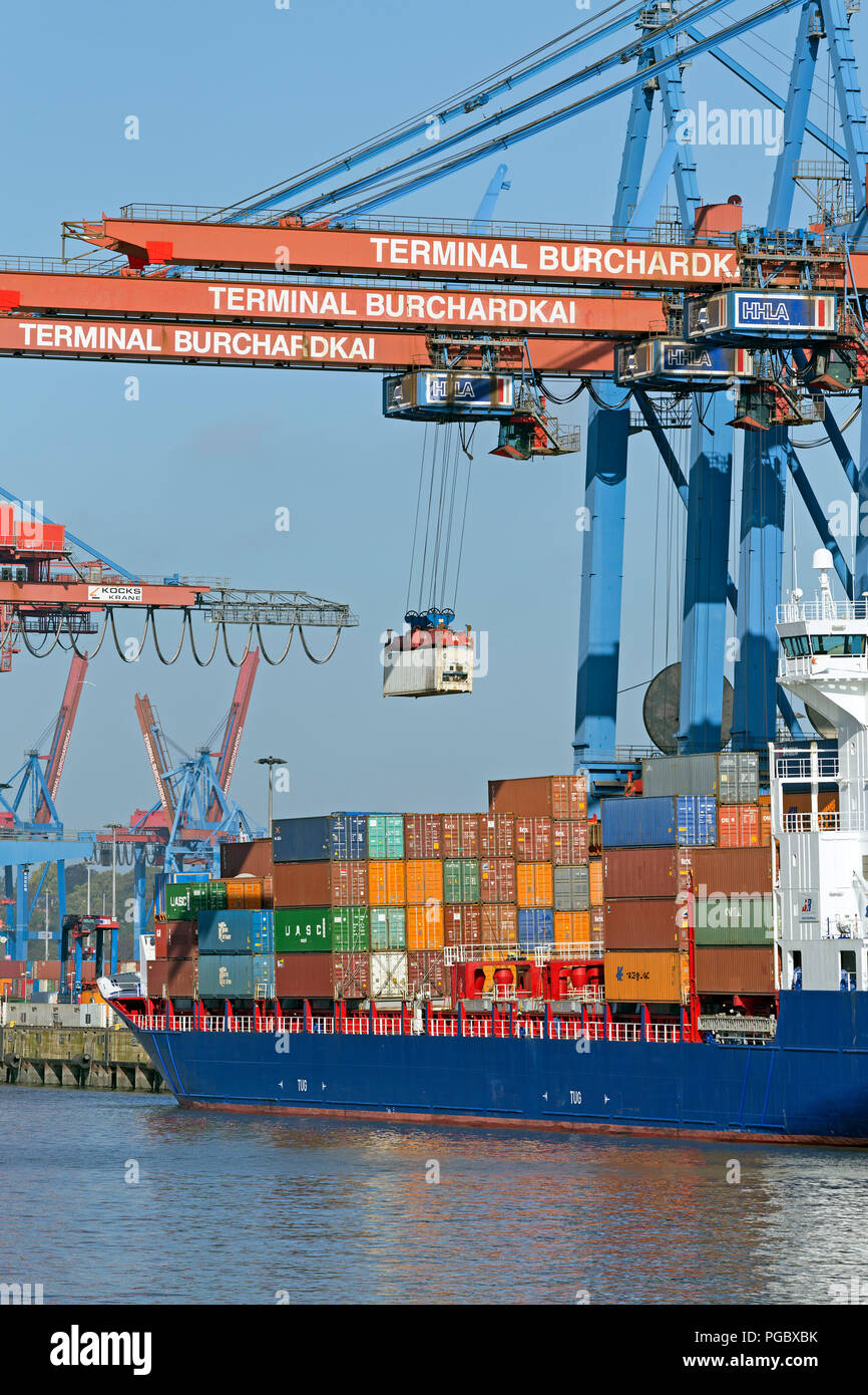 Container Terminal Burchardkai, Waltershof, Hamburg, Germany Stock ...