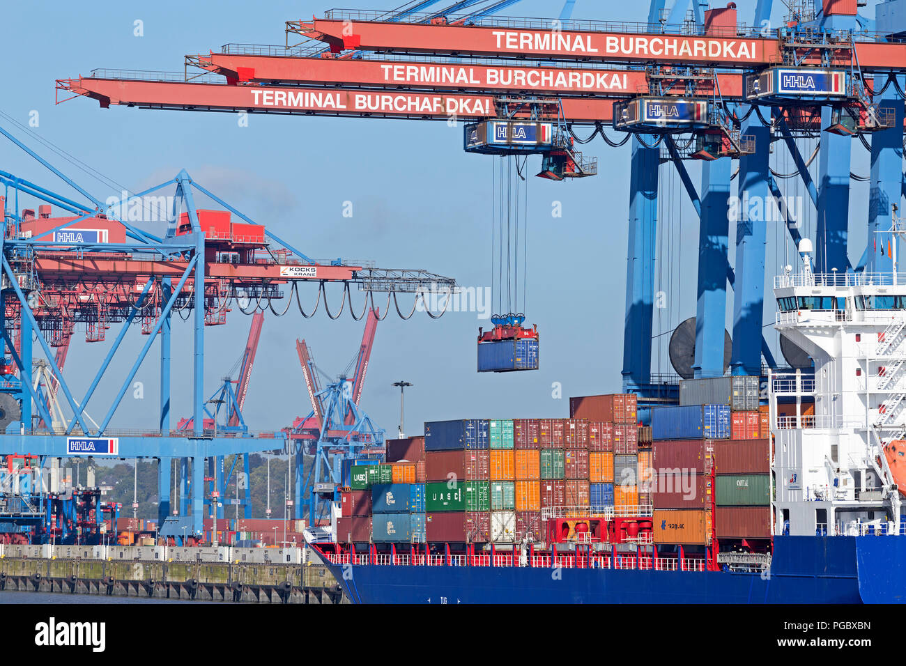 Container Terminal Burchardkai, Waltershof, Hamburg, Germany Stock ...