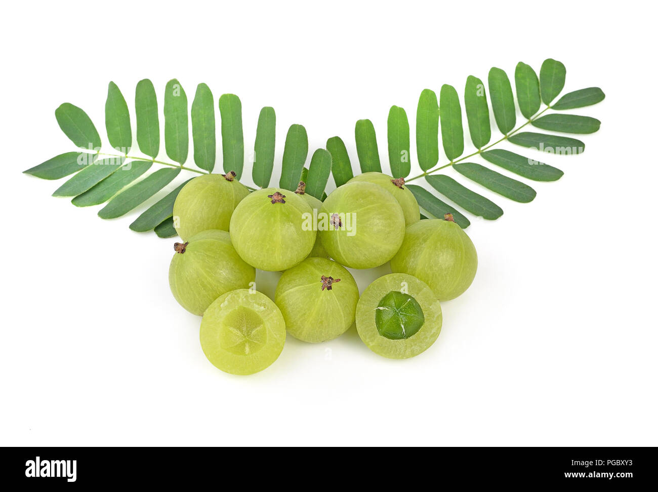 gooseberries on white background Stock Photo - Alamy