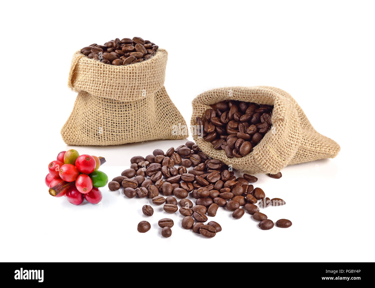 coffee sack on white background Stock Photo - Alamy