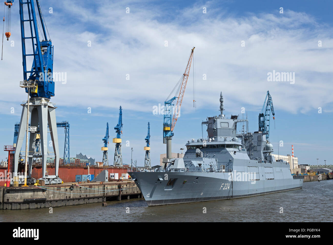 Blohm + Voss shipyard, Harbour, Hamburg, Germany Stock Photo - Alamy