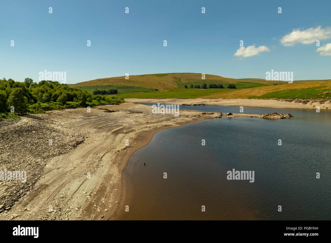 Craig Goch Dam/Reservoir in the Elan Vally, low water level during ...