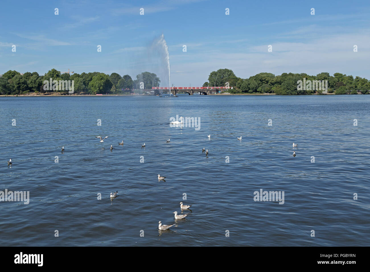 lake Binnenalster (Inner Alster), Hamburg, Germany Stock Photo - Alamy